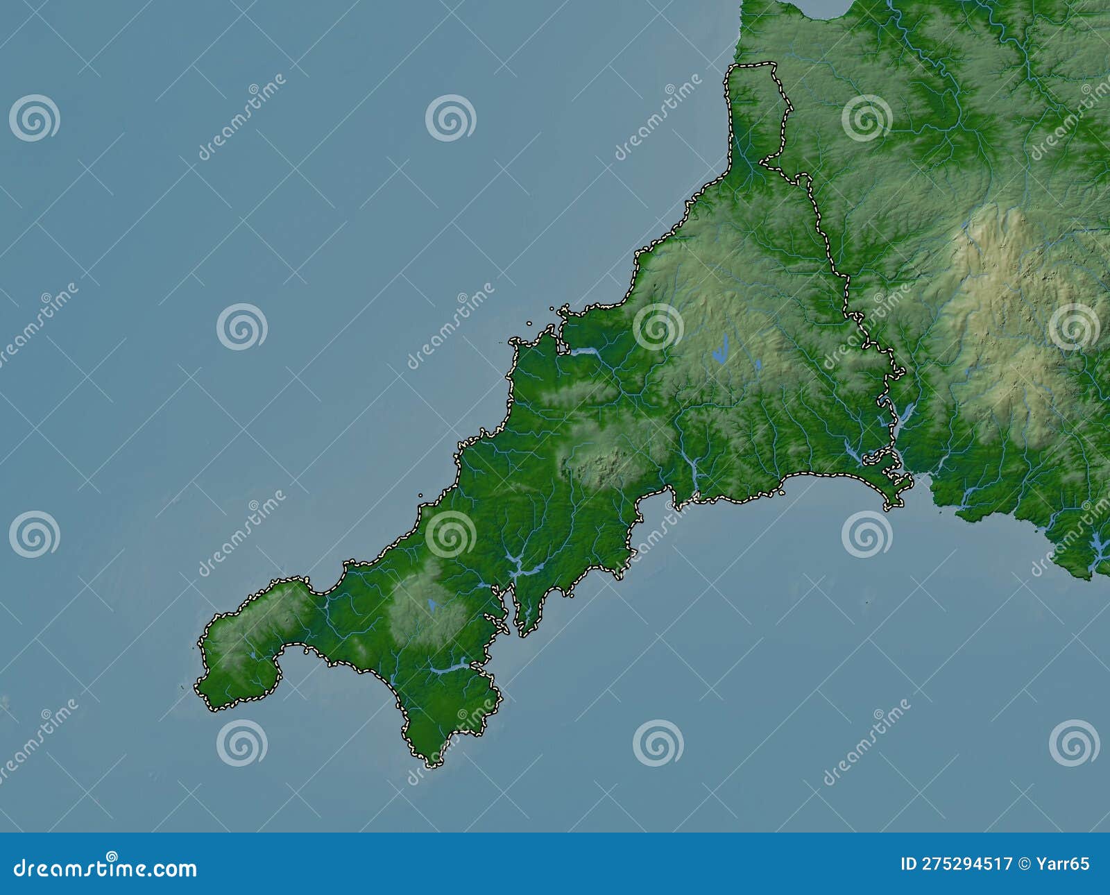 Cornwall, England - Great Britain. Physical. No Legend Stock ...