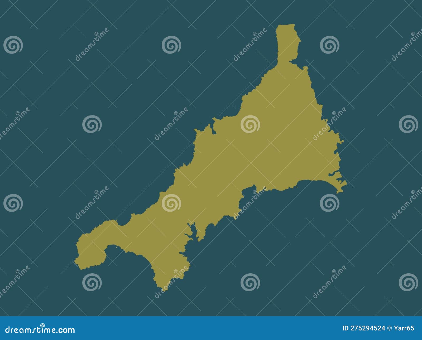 Cornwall, England - Great Britain. Solid. No Legend Stock Illustration ...