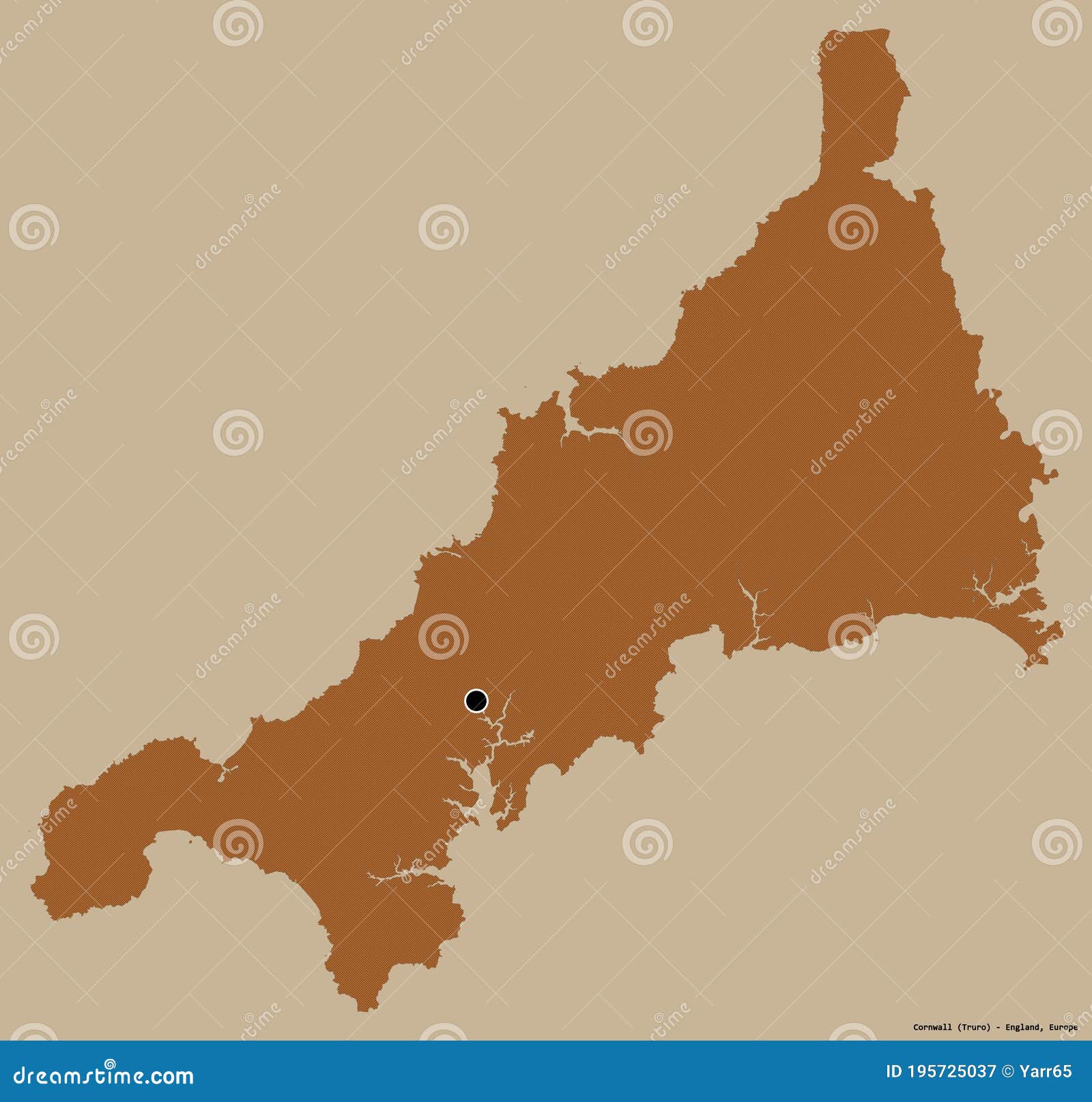 Cornwall, Administrative County of England, on Solid. Pattern Stock ...