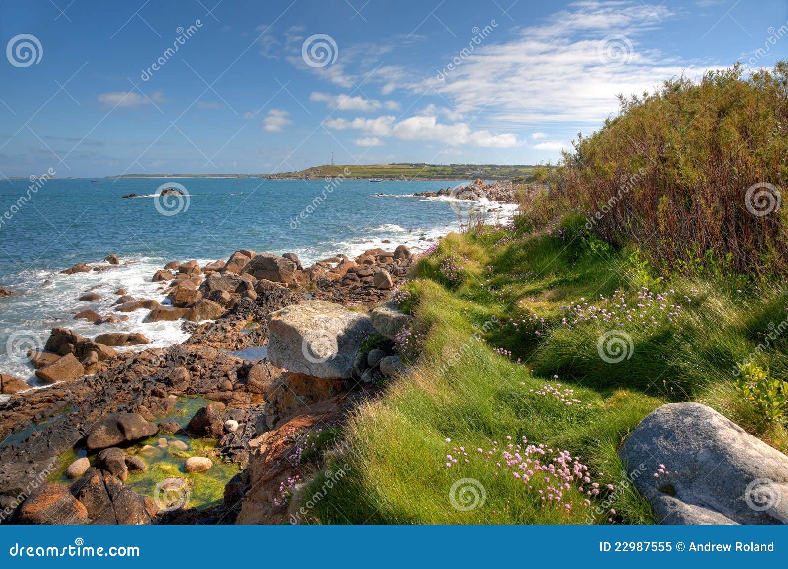 Cornwall Coastline in Summer, England. Stock Image - Image of pebbles ...