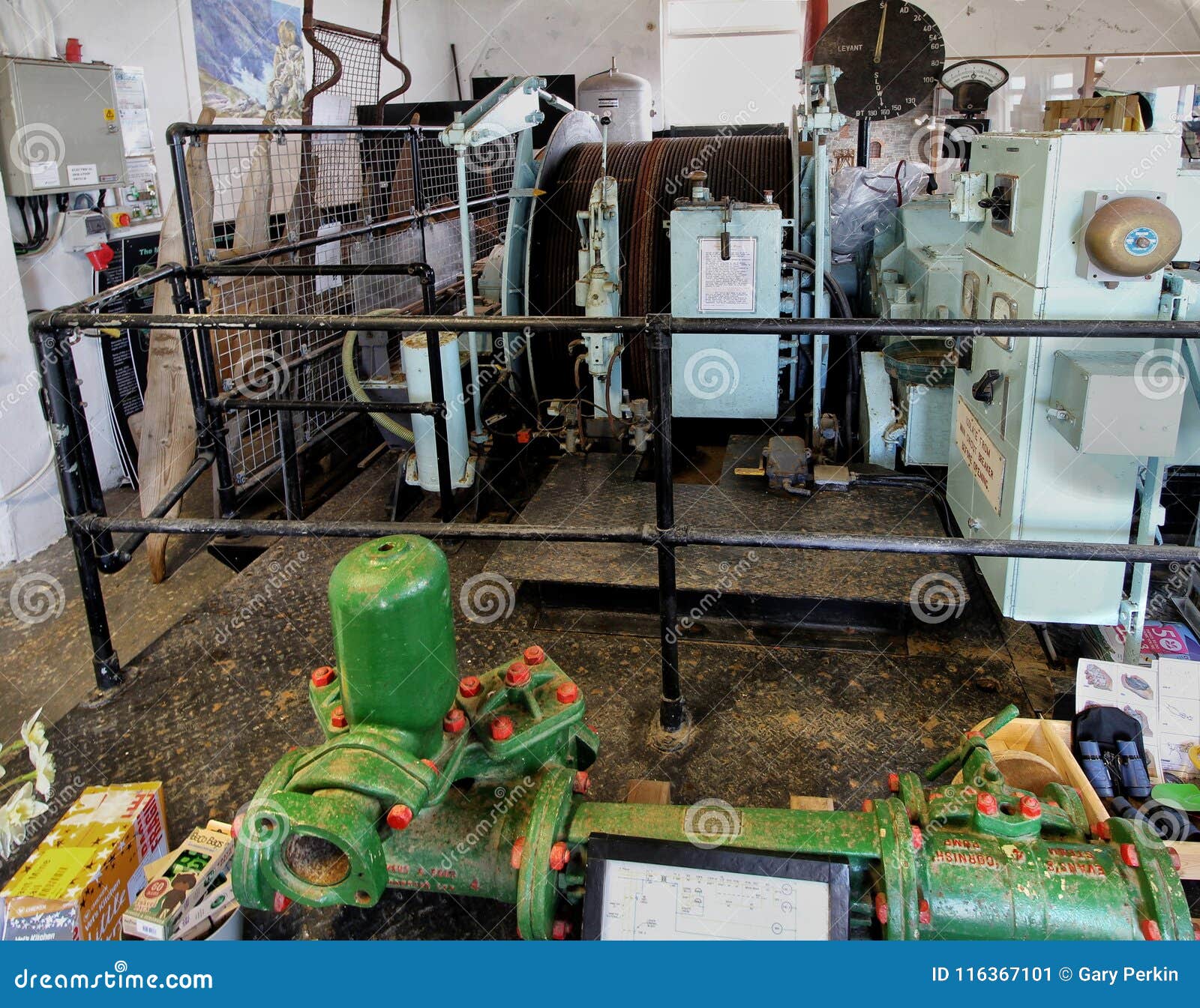 The Pithead Of A Cornish Tin Mine Showing The Main Lifting Pulley, With ...