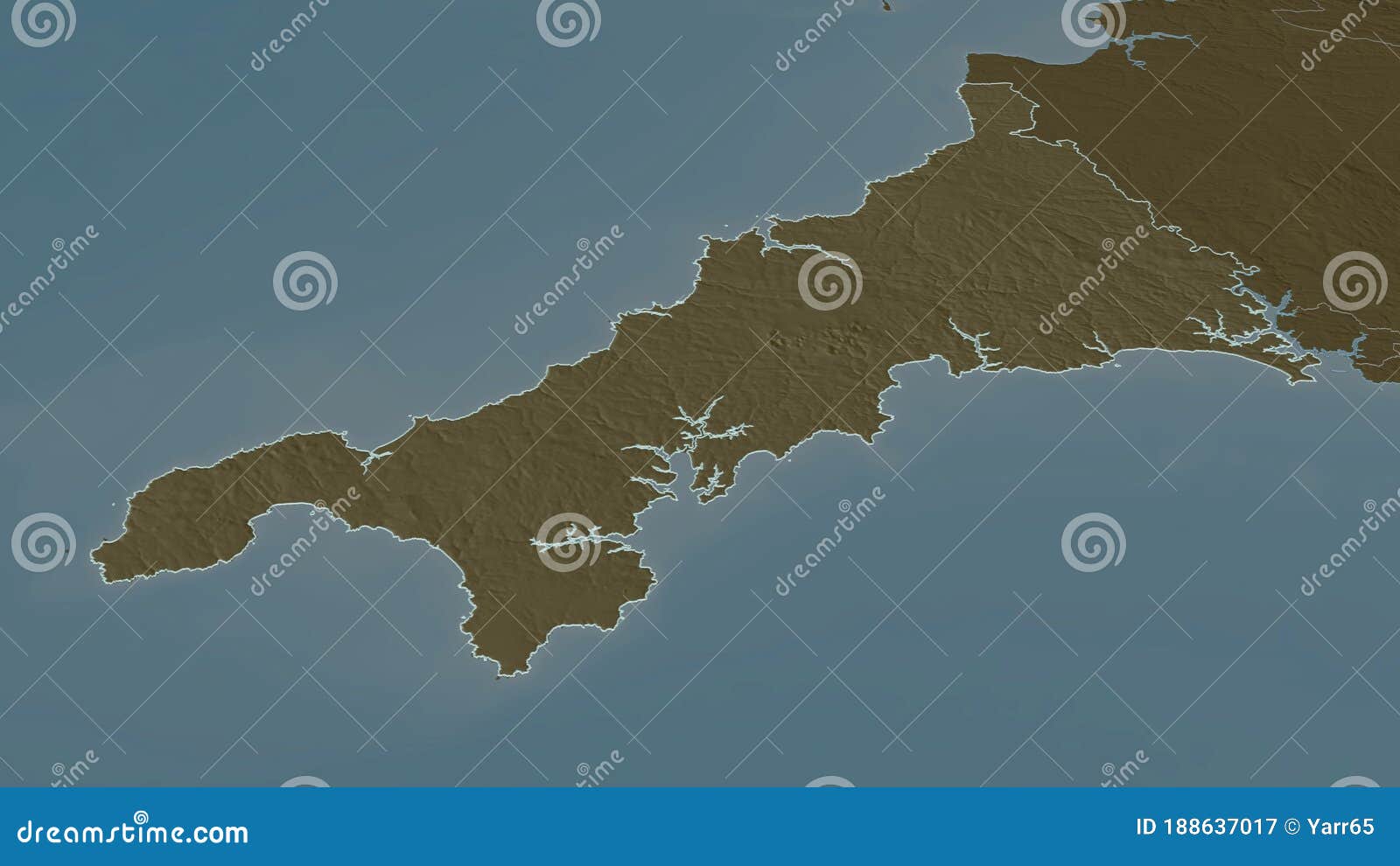 Cornwall, England - Outlined. Administrative Stock Illustration ...