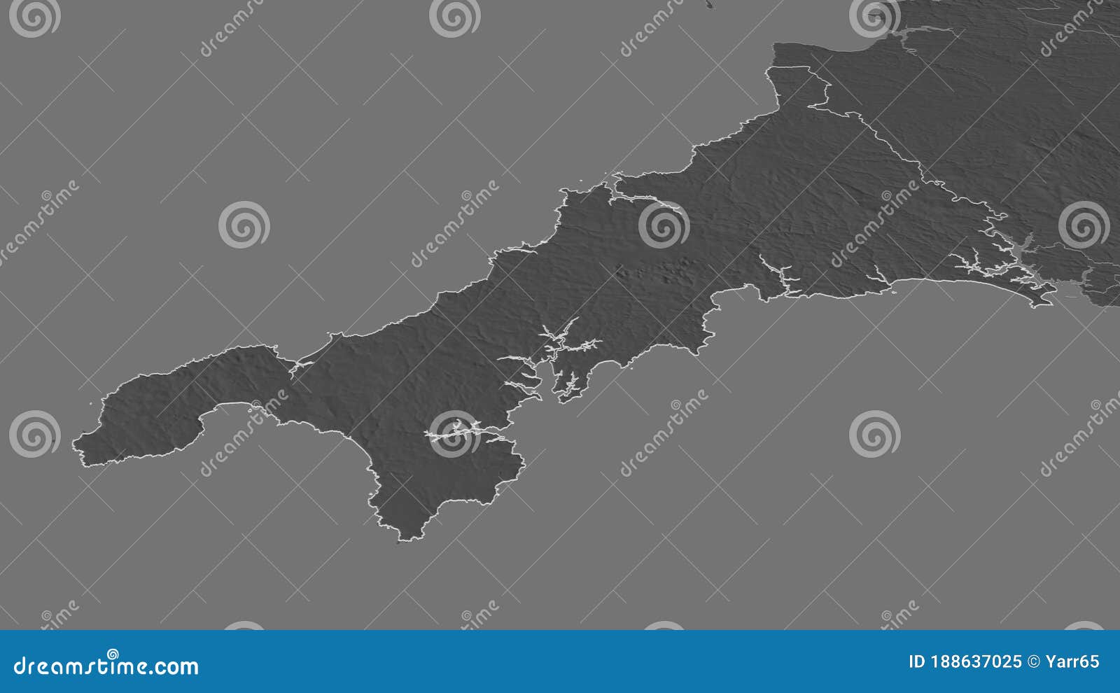 Cornwall, England - Outlined. Bilevel Stock Illustration - Illustration ...