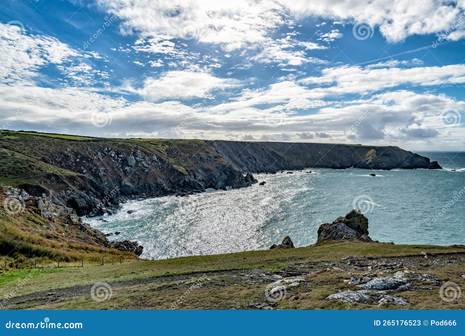Cornwall Lizard Peninsular and Cornish Coastal Footpath Stock Image ...