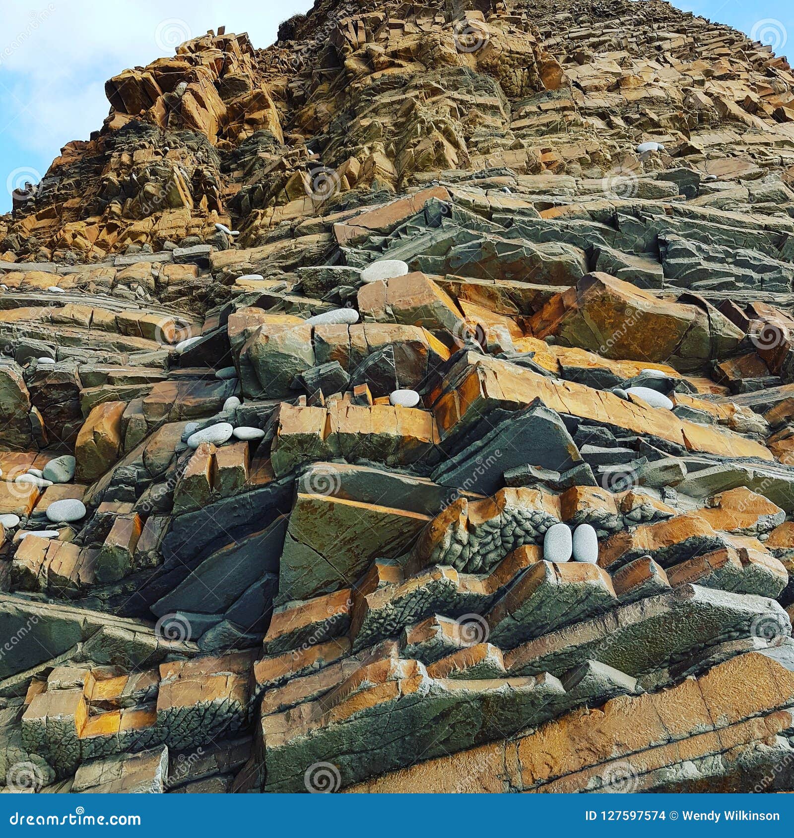 Cornwall Rocks stock photo. Image of beach, pebbles - 127597574