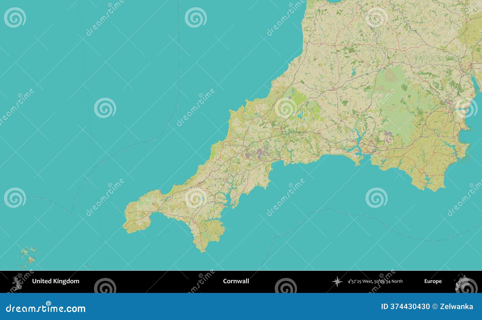 Cornwall United Kingdom Silhouette Map With Transparent Background ...