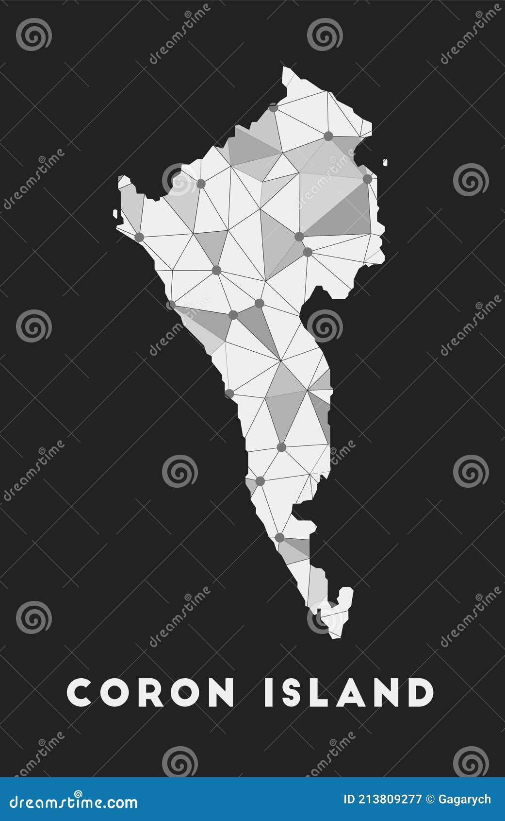 Coron Island - Communication Network Map of. Stock Vector ...