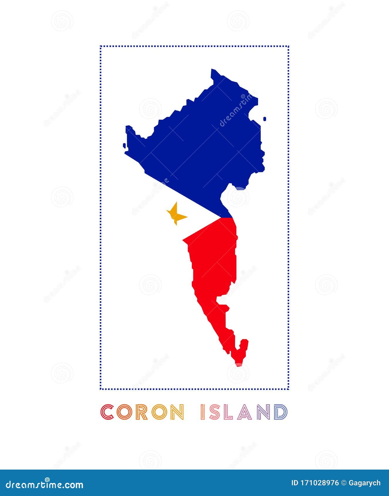 Coron Island Logo. Map of Coron Island with. Stock Vector ...