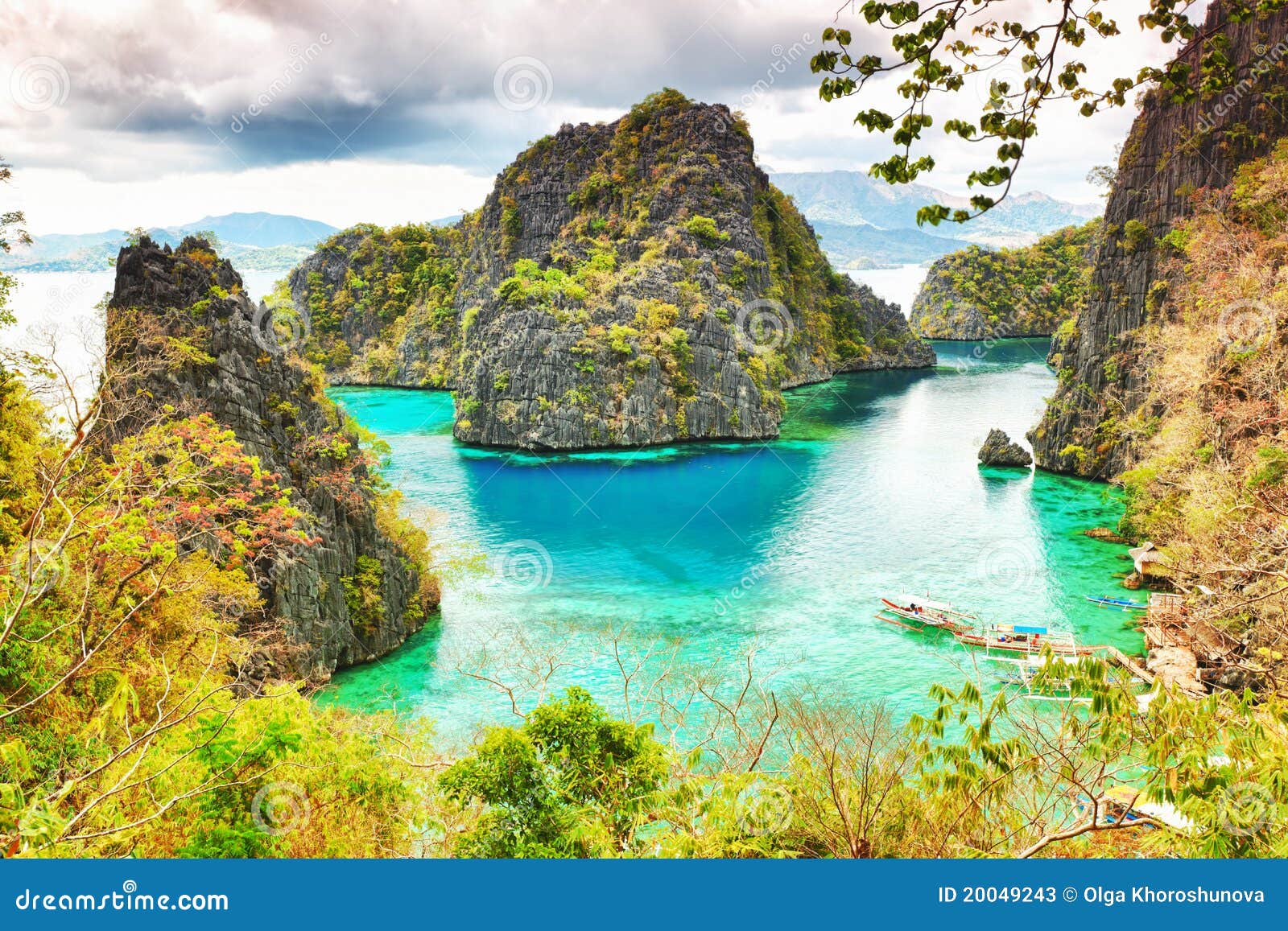 Coron lagoon stock image. Image of bright, hills, scenery - 20049243