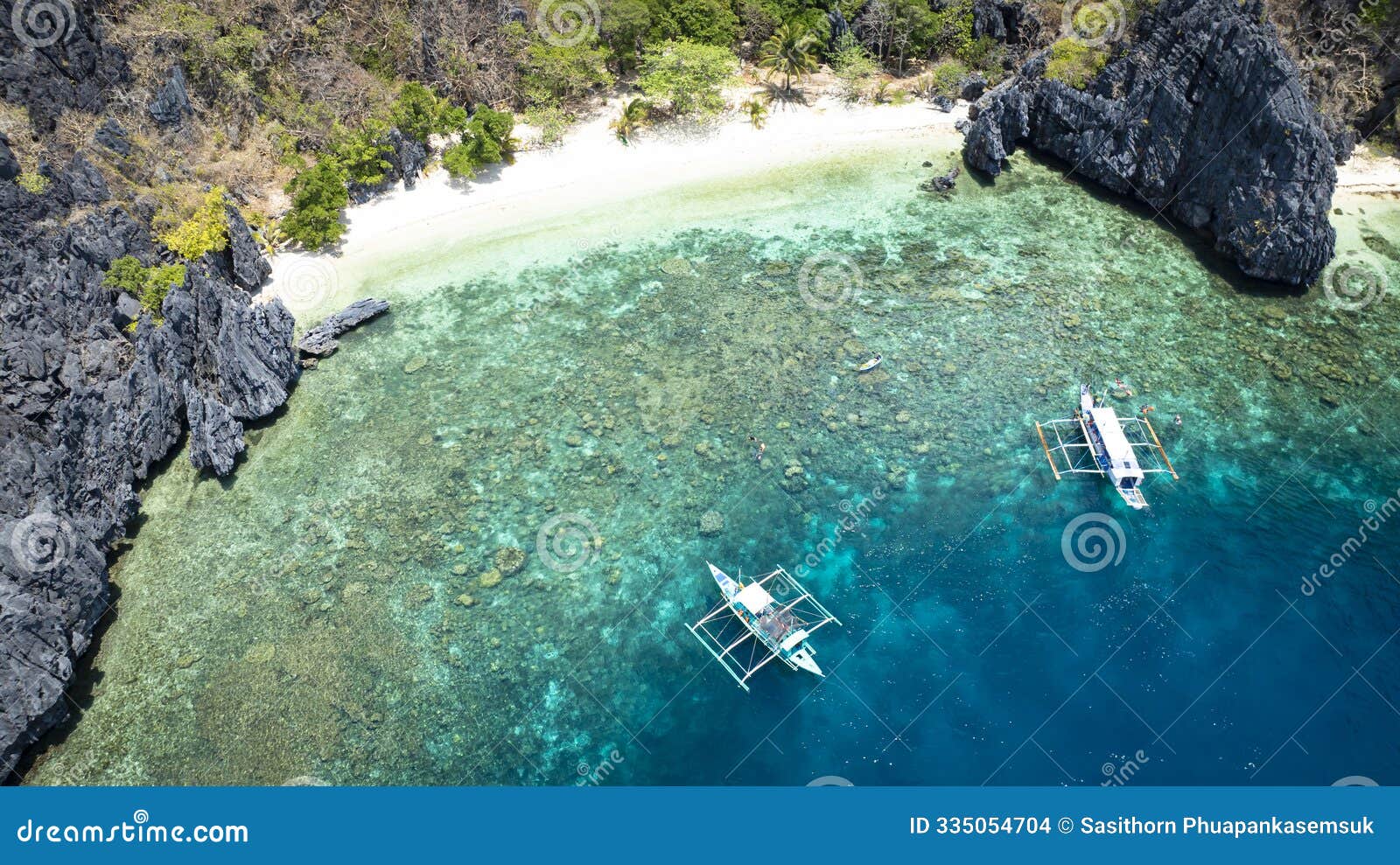 Coron, Palawan, Philippines, Aerial View of Beautiful Lagoon Stock ...