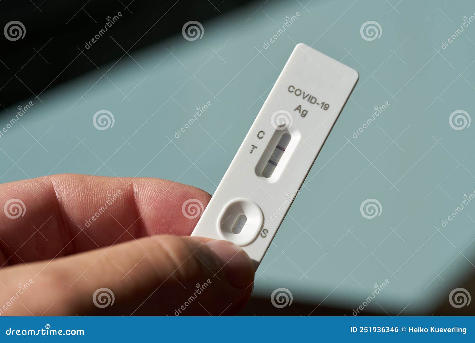 Corona Antigen Rapid Test with a Positive Test Result Stock Photo ...