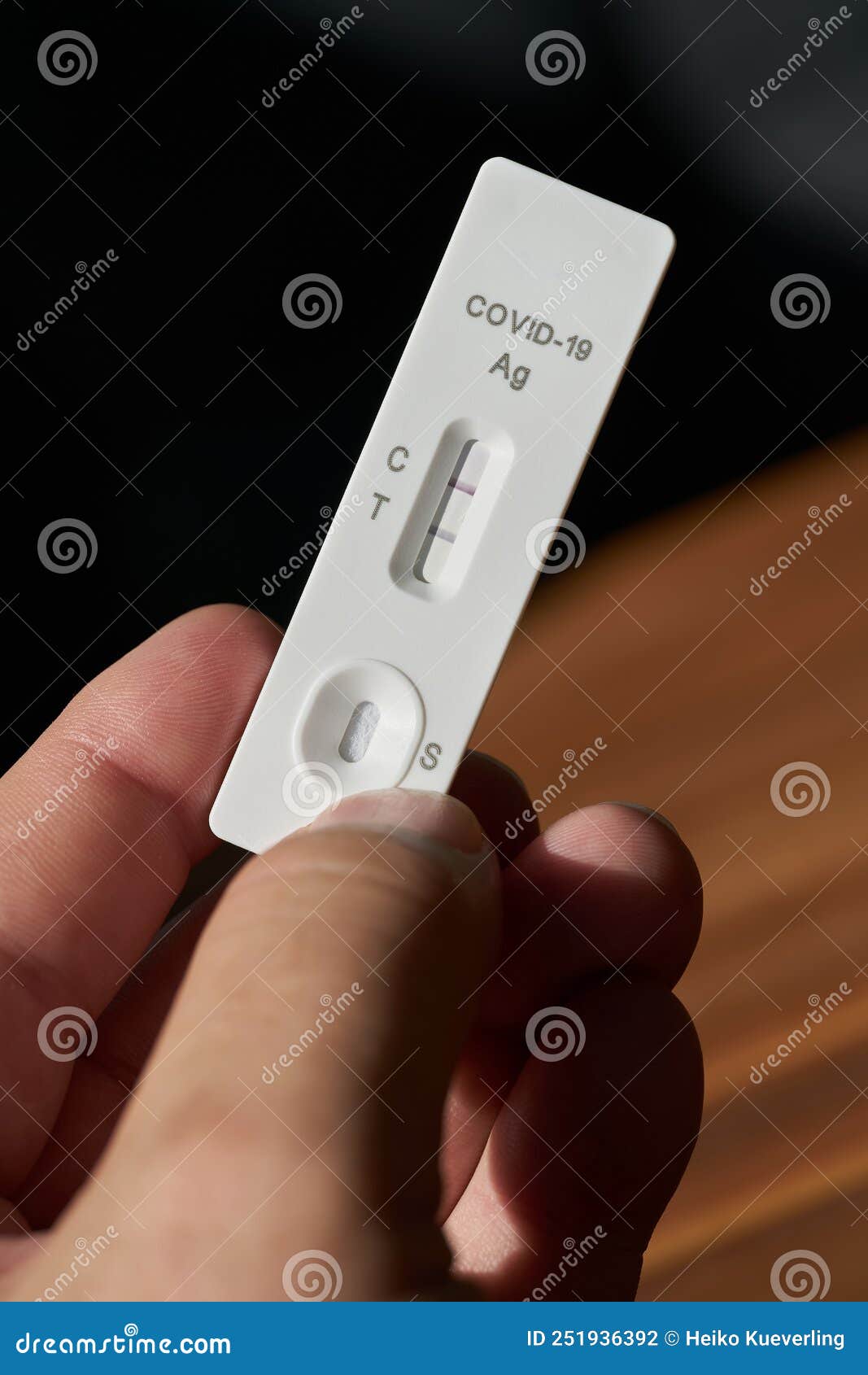 Corona Antigen Rapid Test with a Positive Test Result Stock Photo ...