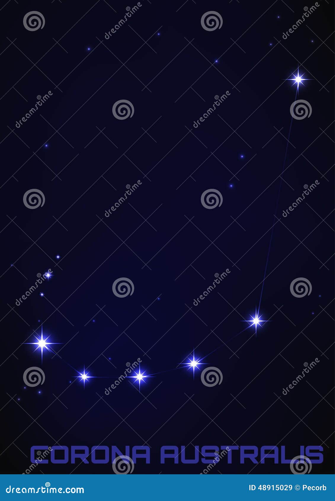 Corona Australis Constellation Stock Vector - Illustration of scene ...
