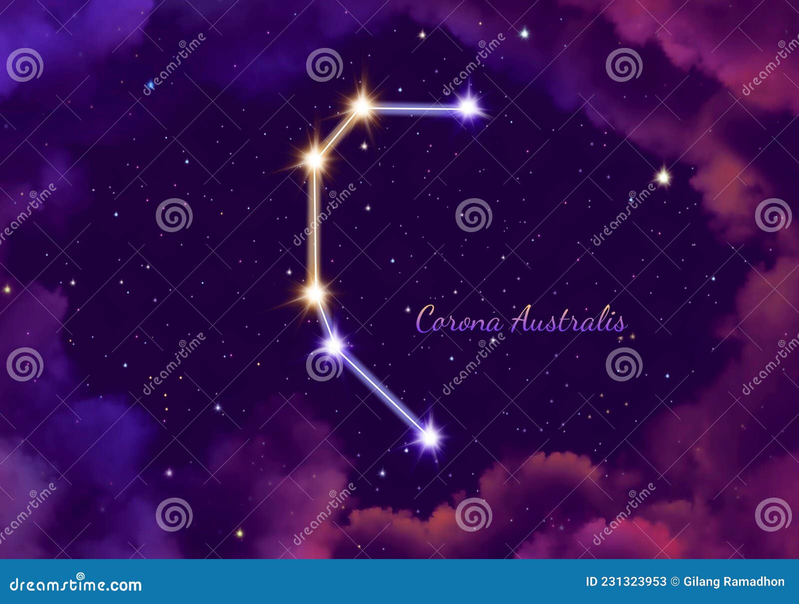 Illustration Image of the Constellation Corona Australis Stock ...
