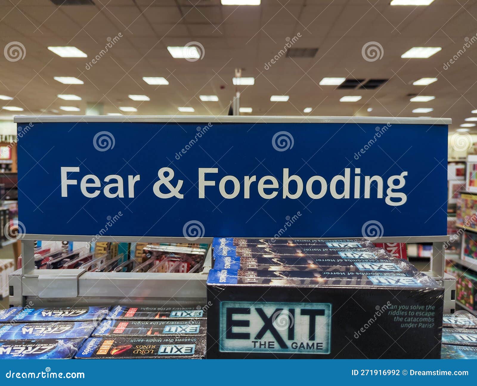 Corona, CA, USA - March 10, 2023: Fear and Forboding Section Sign in ...