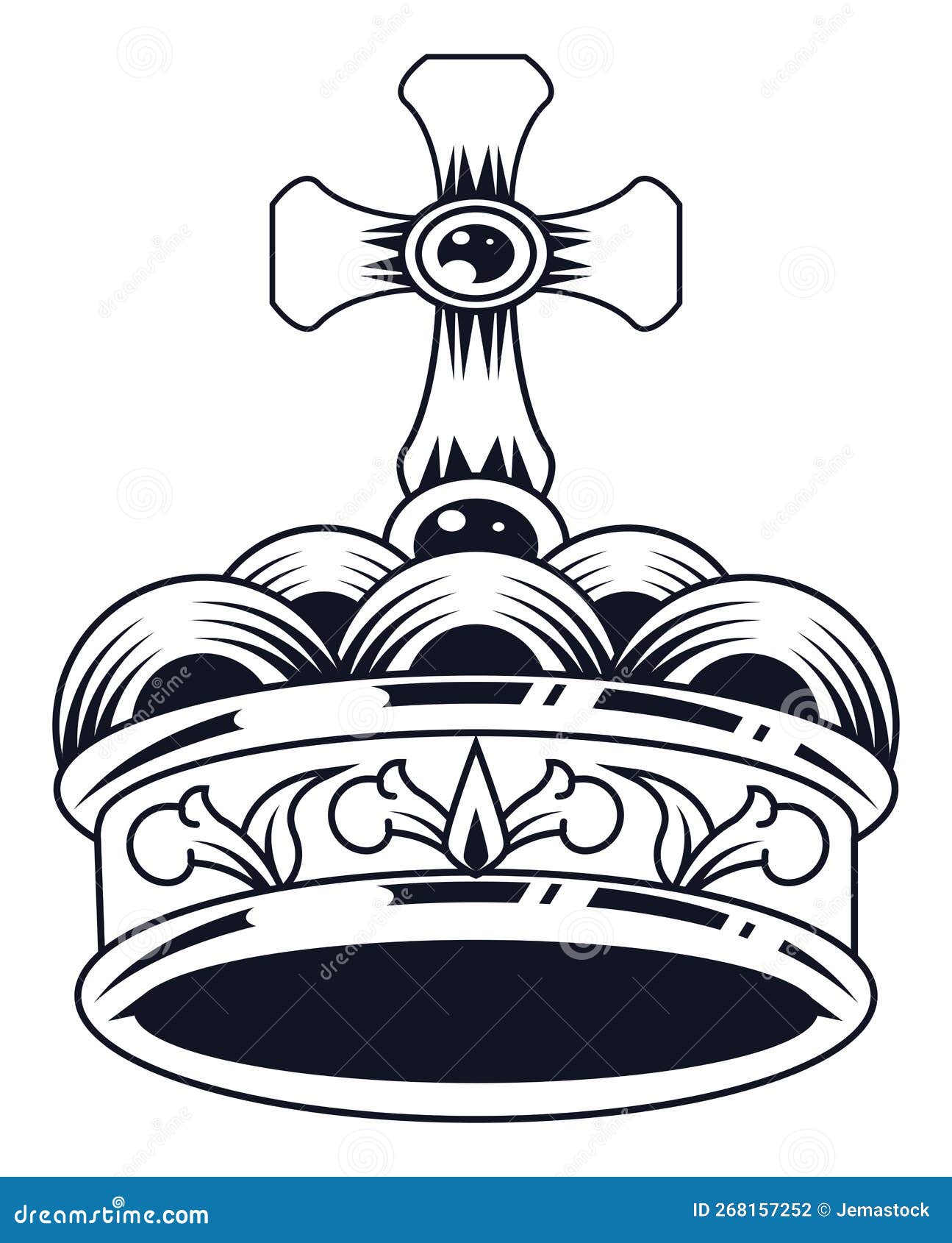 Corona con cruz ilustración del vector. Ilustración de tiara - 268157252