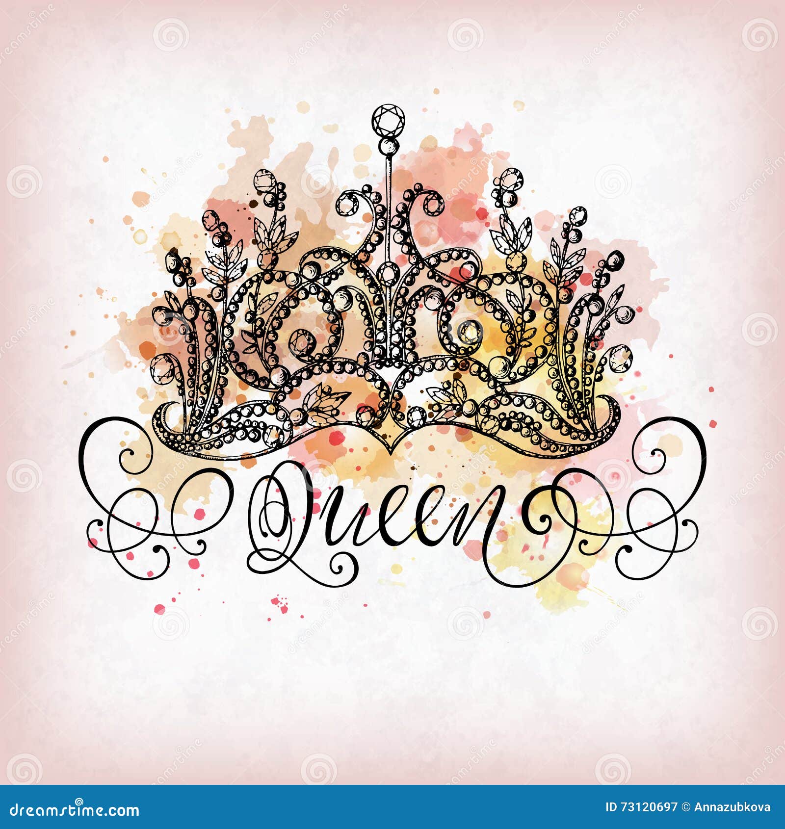 Corona De La Reina Con Las Letras Ilustración del Vector - Ilustración ...