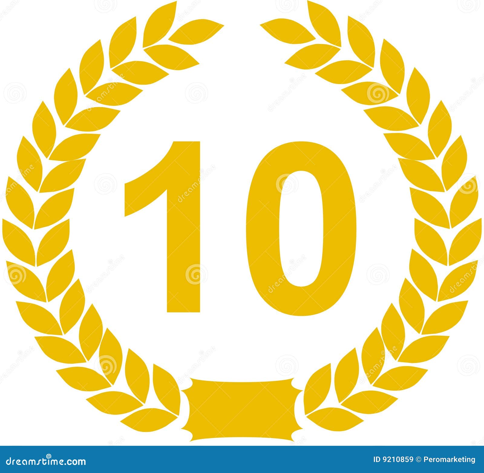Corona dell'alloro 10 anni illustrazione vettoriale. Illustrazione di ...