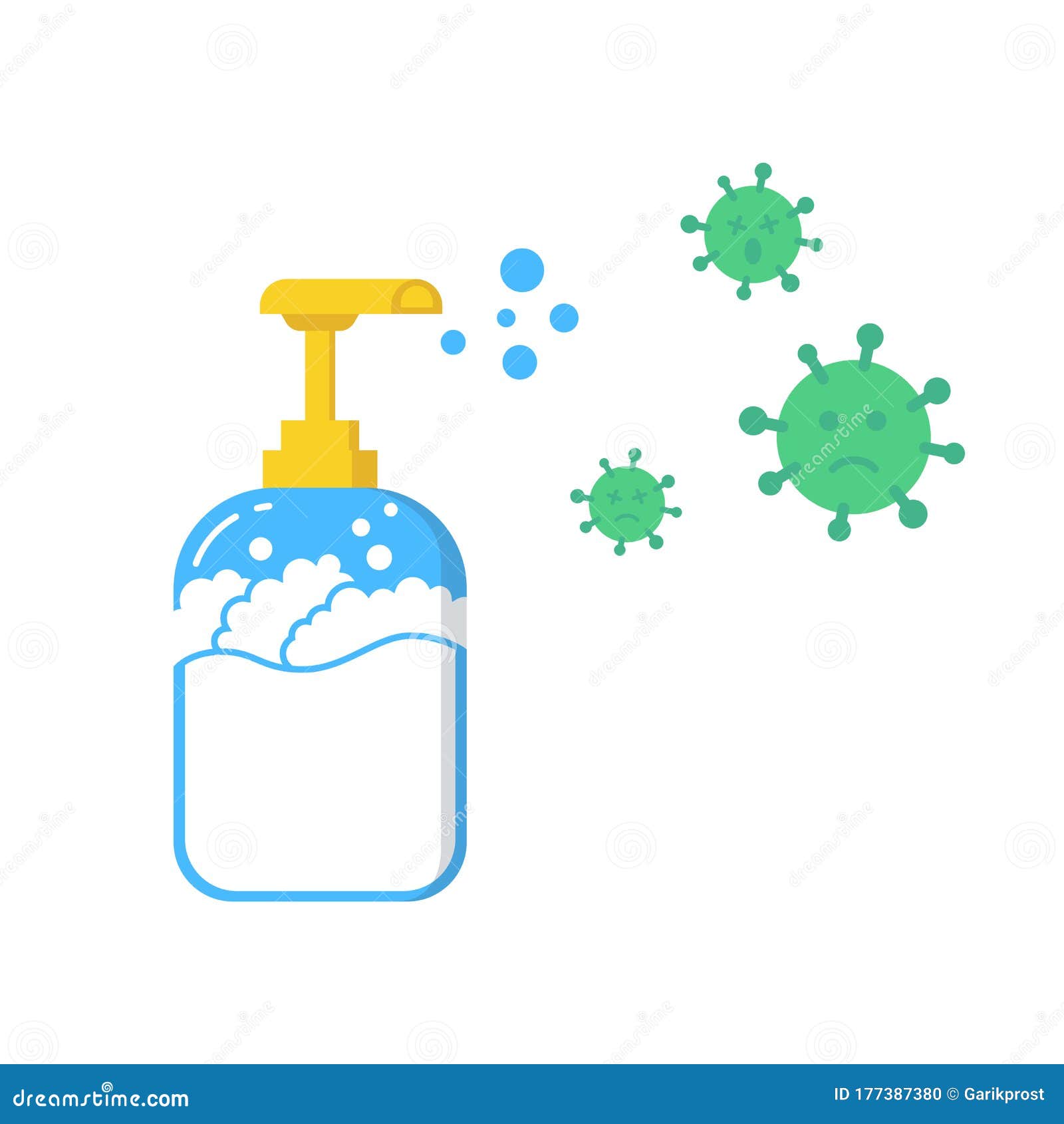 Liquid Soap Destroy Virus Bacteria Concept Cartoon Stock Illustration ...