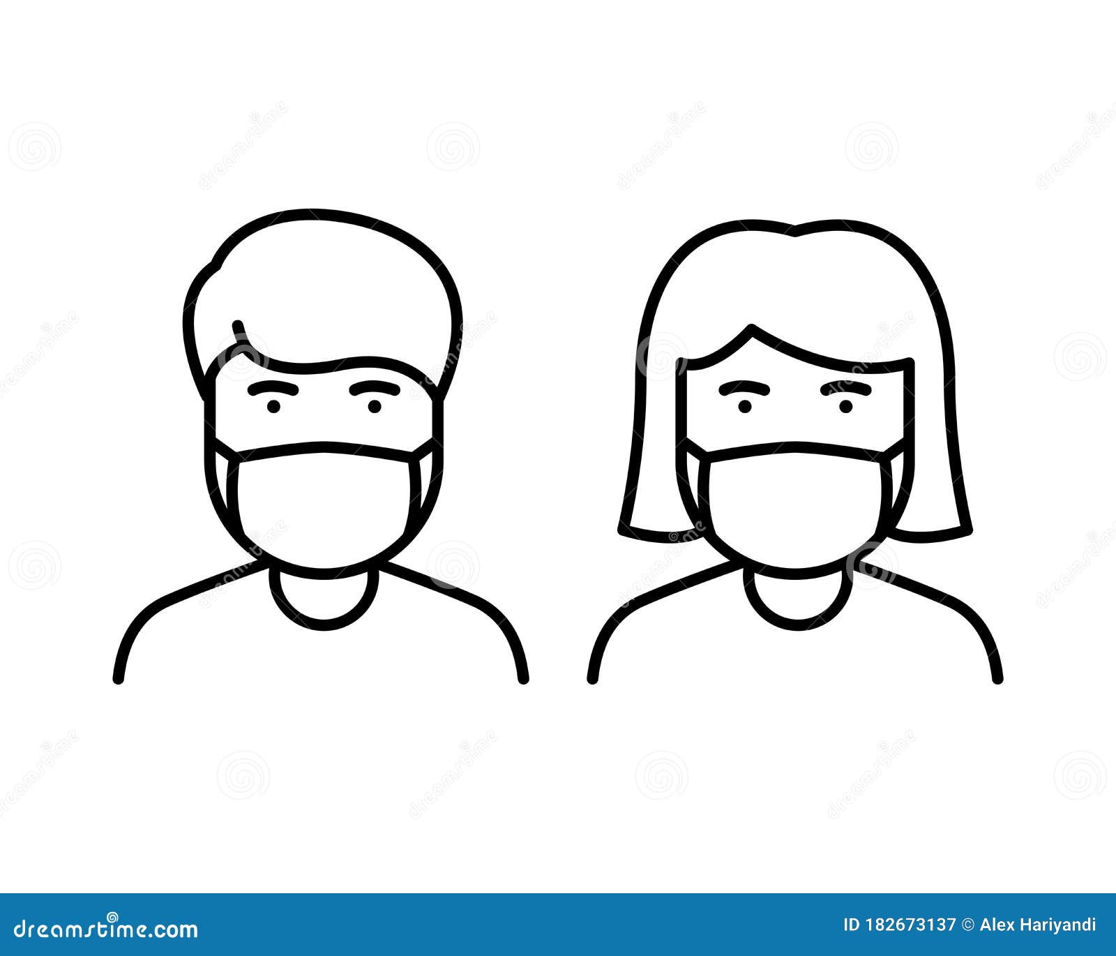Wear Mask Safety Pictogram Stock Illustration | CartoonDealer.com ...