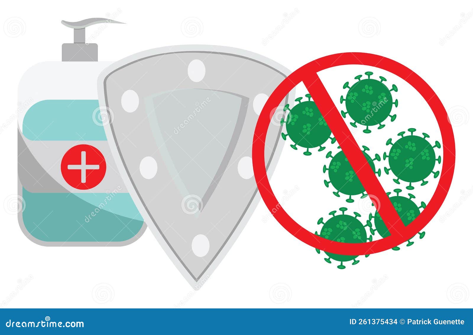 Corona shield, icon stock vector. Illustration of protection - 261375434