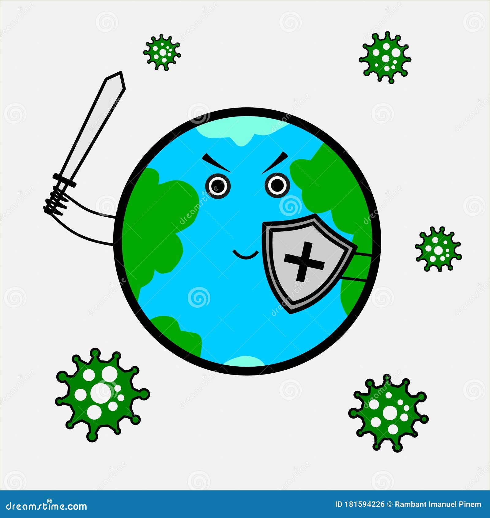 Corona virus attack earth stock illustration. Illustration of virus ...