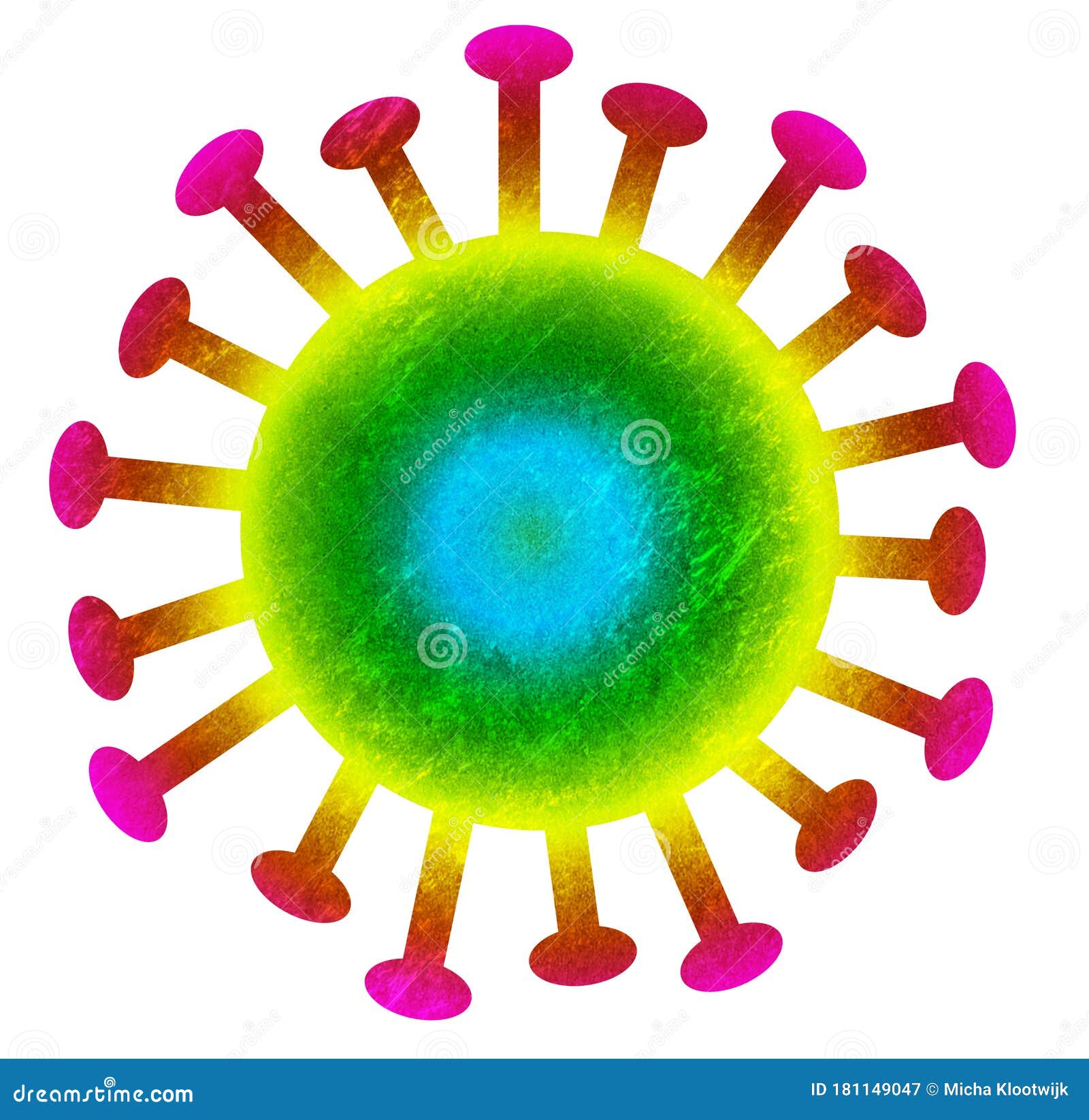 Corona Virus or Bacteria, Rainbow Stock Illustration - Illustration of ...