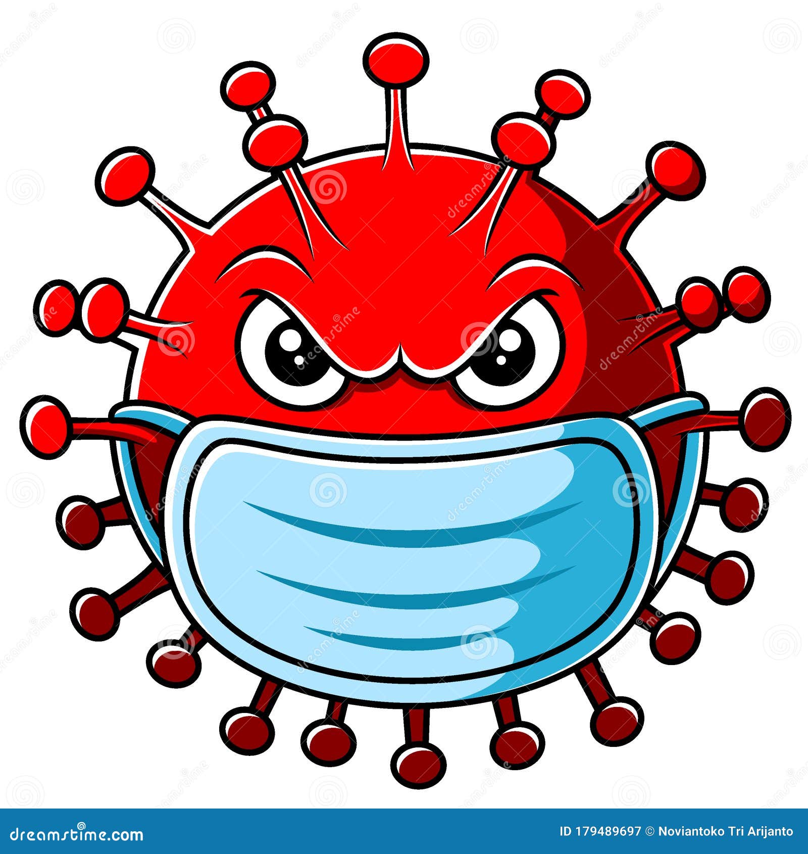 Virus Character, Human Body Head Virus, Leads A Meeting At The Table ...