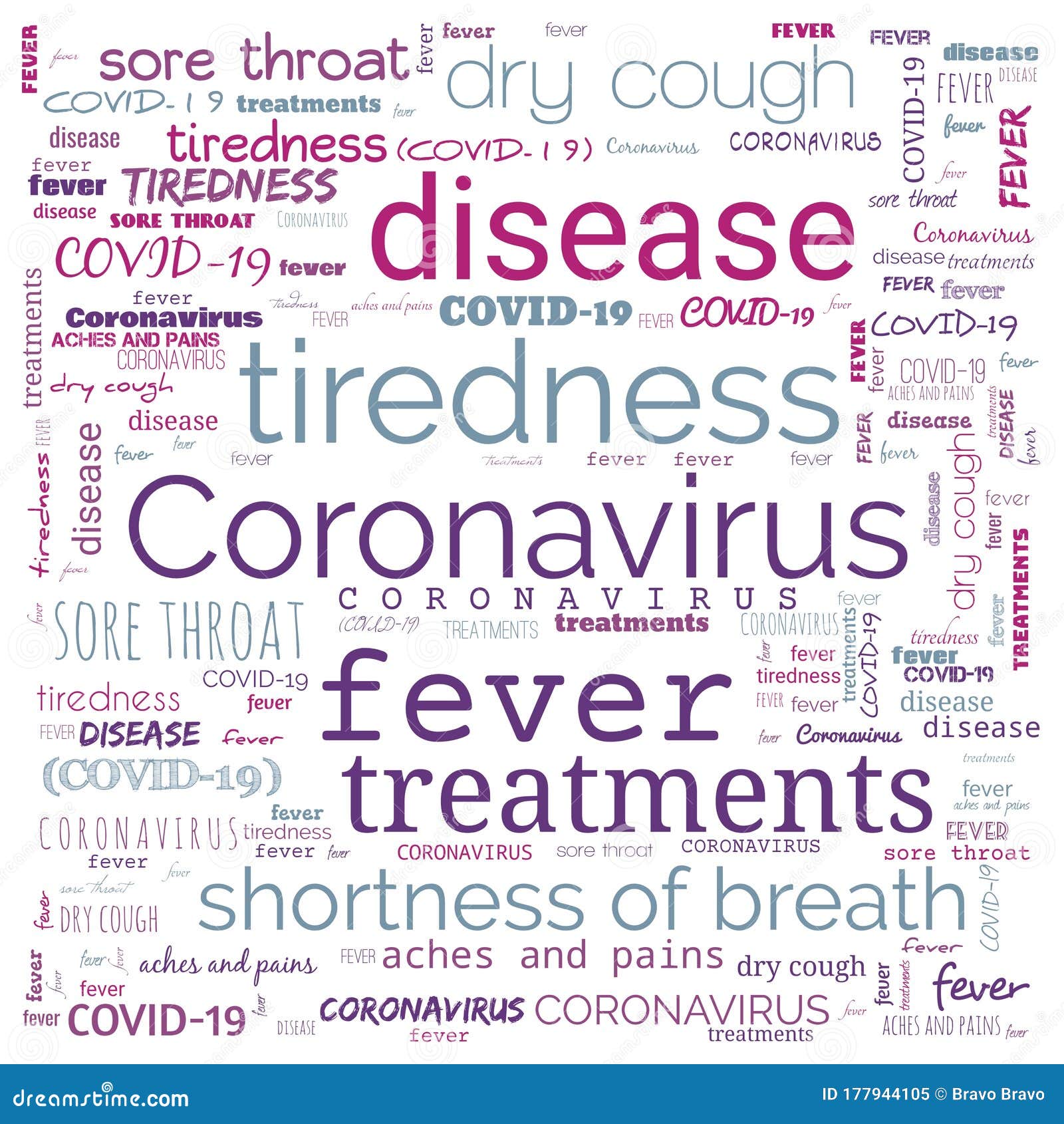 Corona Virus Covid-19 Word Art, Word Cloud Illustration Stock ...