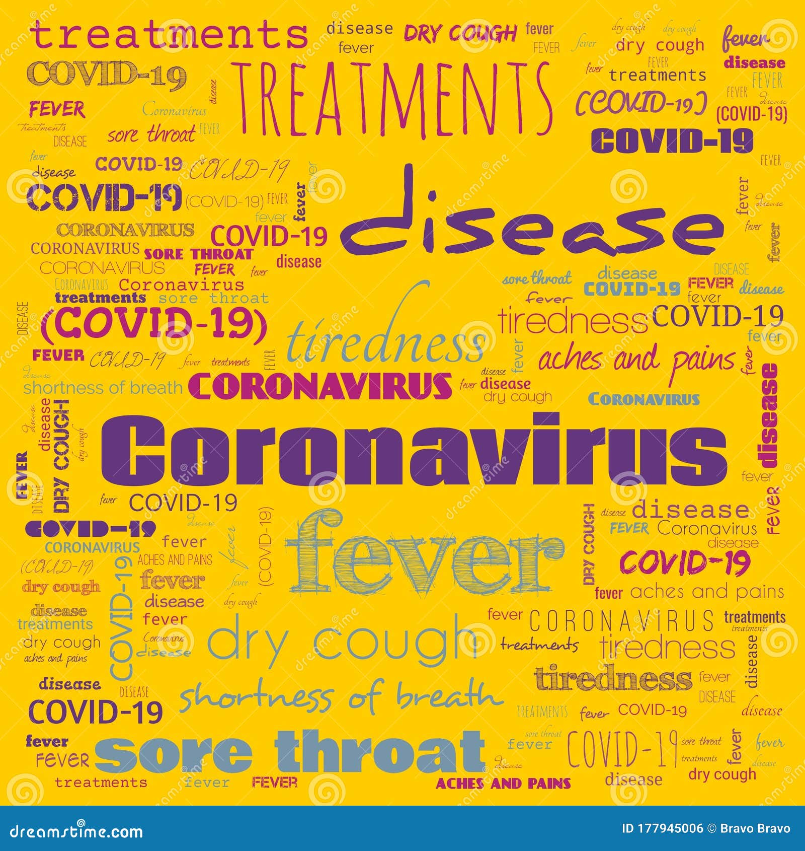 Corona Virus Covid-19 Word Art, Word Cloud Illustration Stock ...