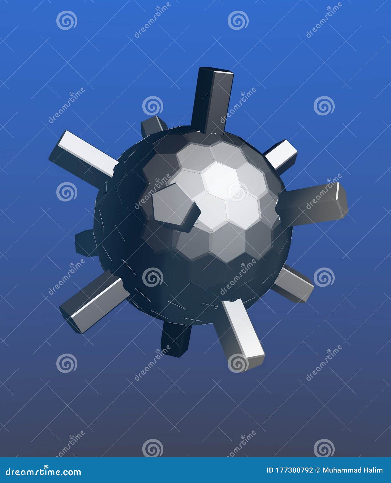 Corona Virus Geometry Model Stock Illustration - Illustration of budget ...