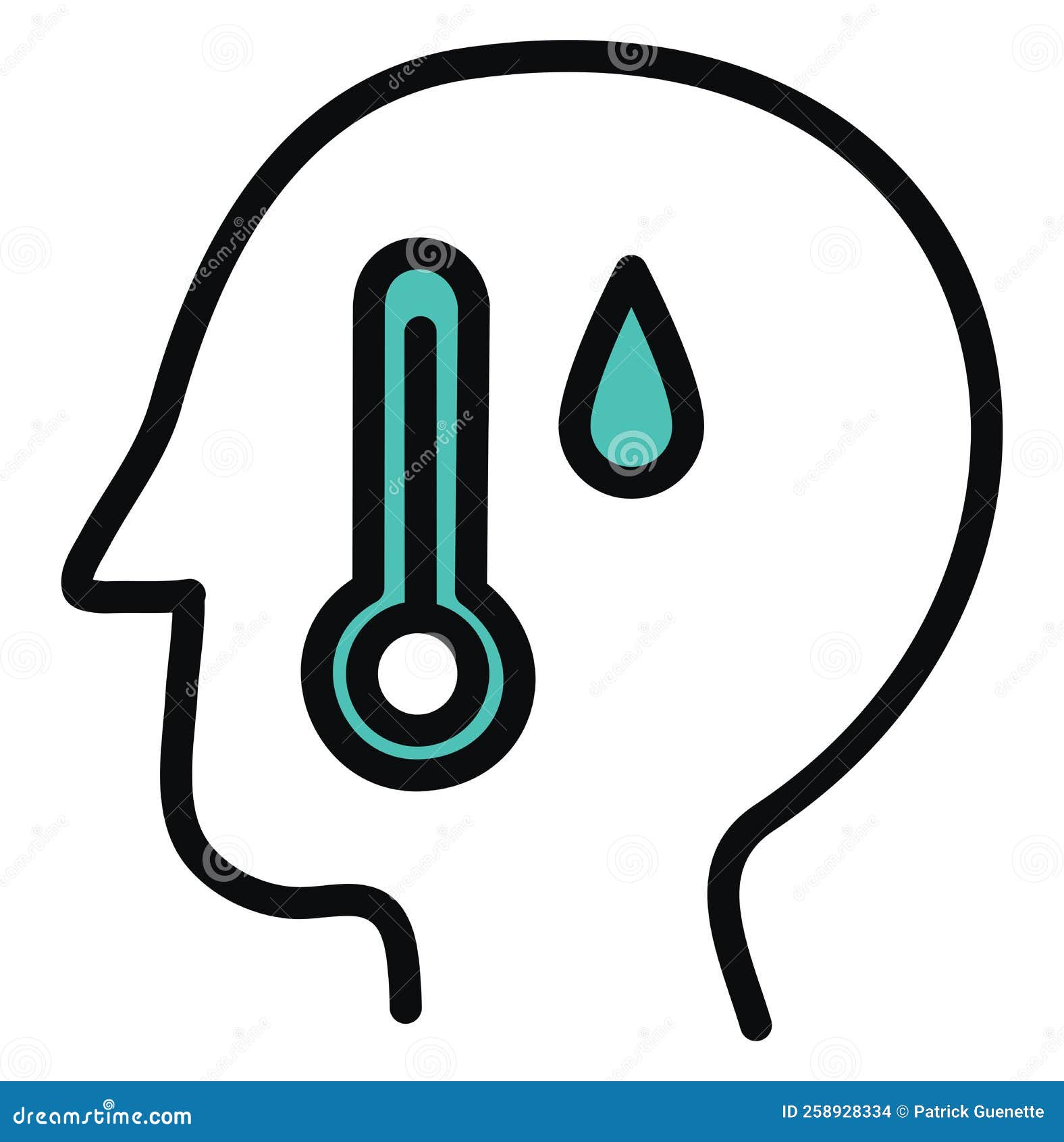 Corona Virus High Fever, Icon Stock Vector - Illustration of ...