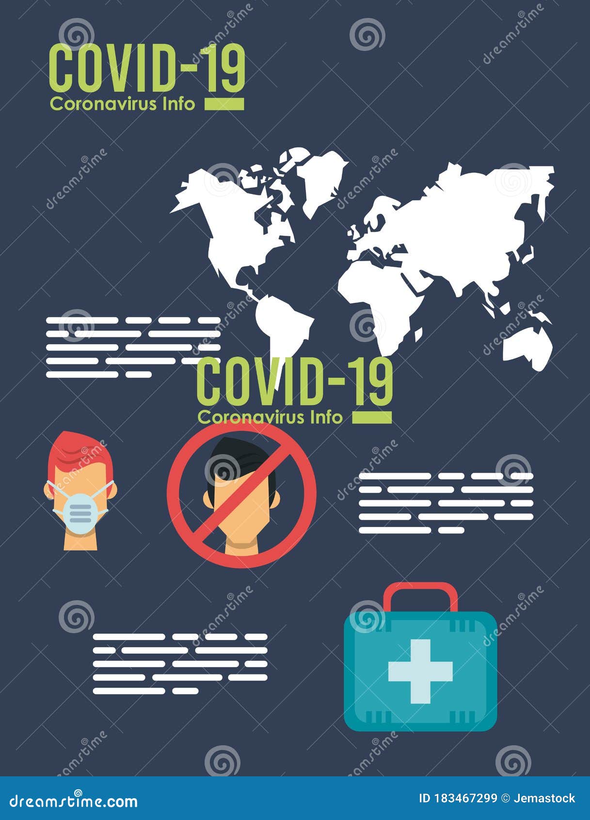 Corona Virus Infographic with Use Face Mask Campaign Stock Vector ...