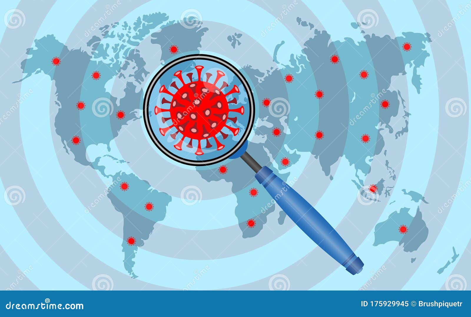 Magnifier And World Map. Vector | CartoonDealer.com #72518253