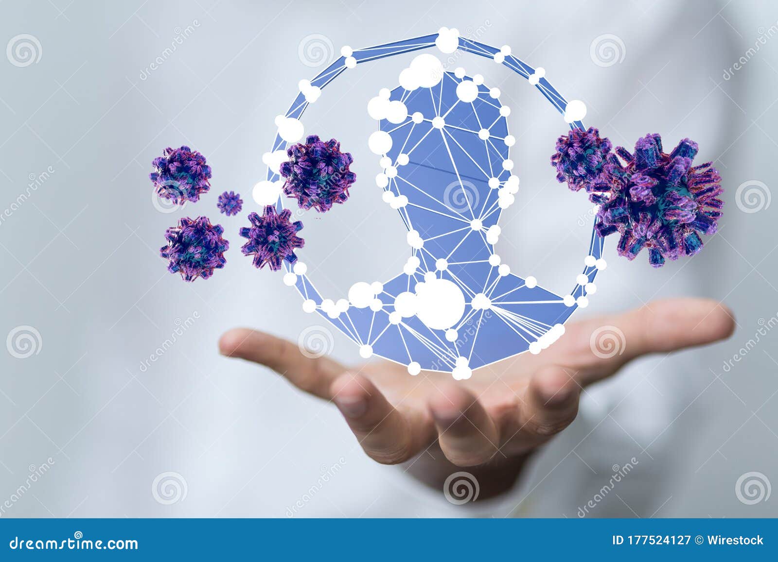 A Corona Virus - Microbiology and Virology Concept - 3d Rendering Stock ...