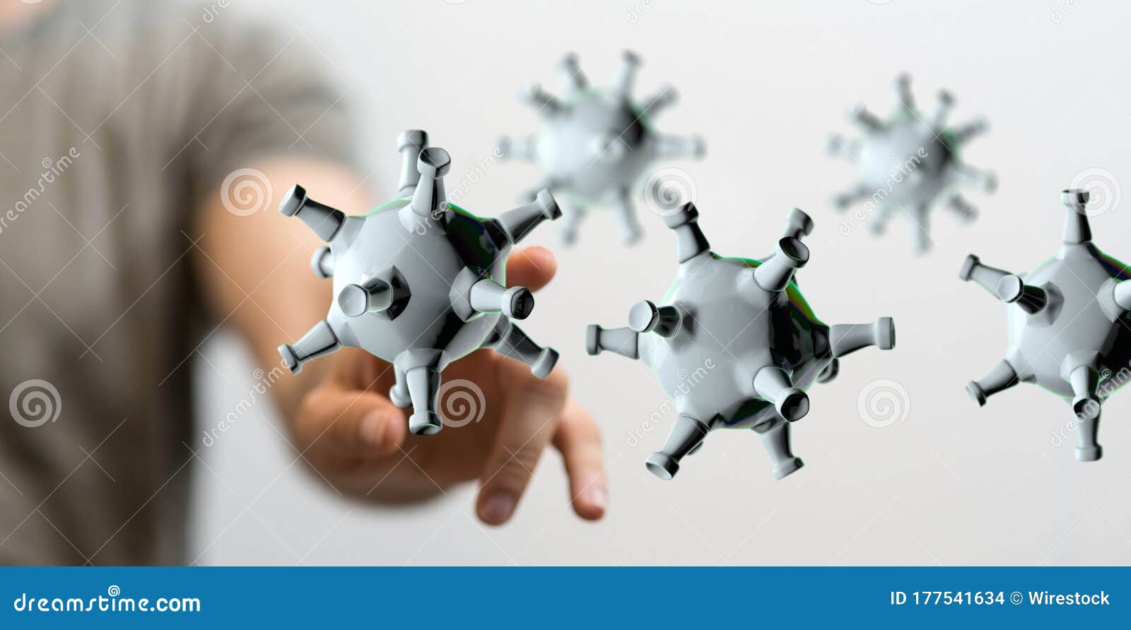 A Corona Virus - Microbiology and Virology Concept - 3d Rendering Stock ...