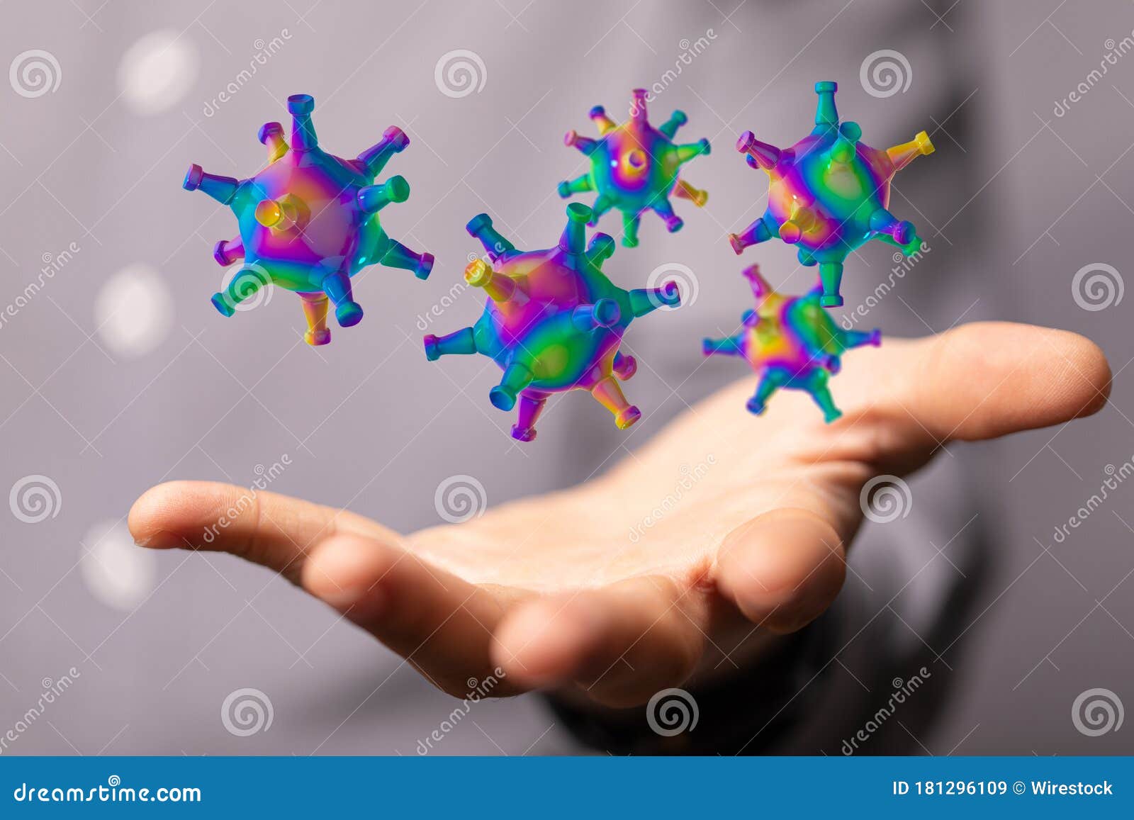 A Corona Virus - Microbiology and Virology Concept - 3d Rendering Stock ...