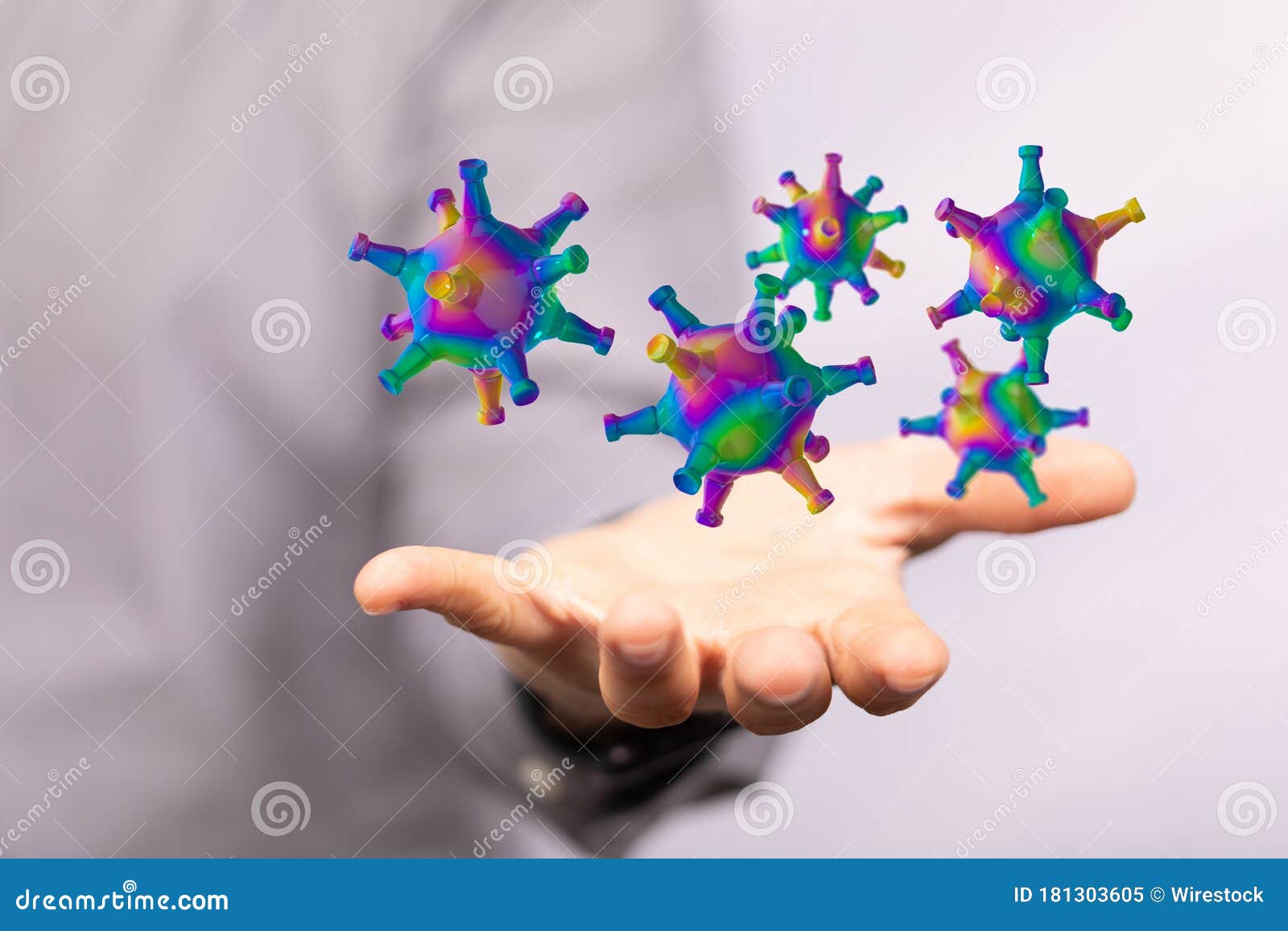 A Corona Virus - Microbiology and Virology Concept - 3d Rendering Stock ...