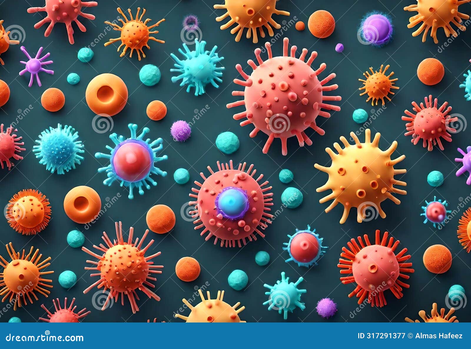 Corona Virus Microorganisms in Stunning 3D Rendered Illustration Stock Illustration ...