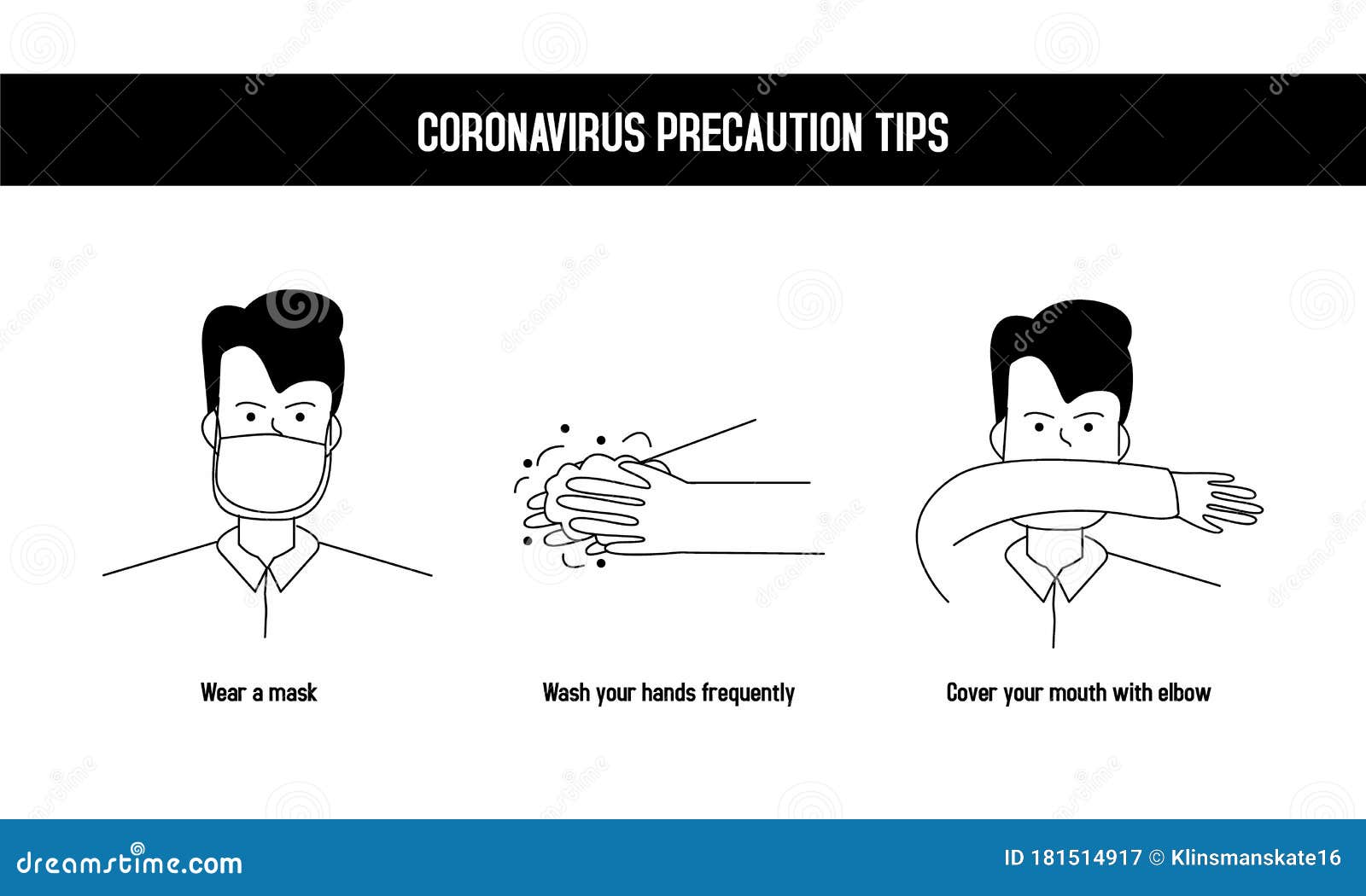 Corona Virus Precaution Tips Boy Illustration Vector Stock Illustration ...