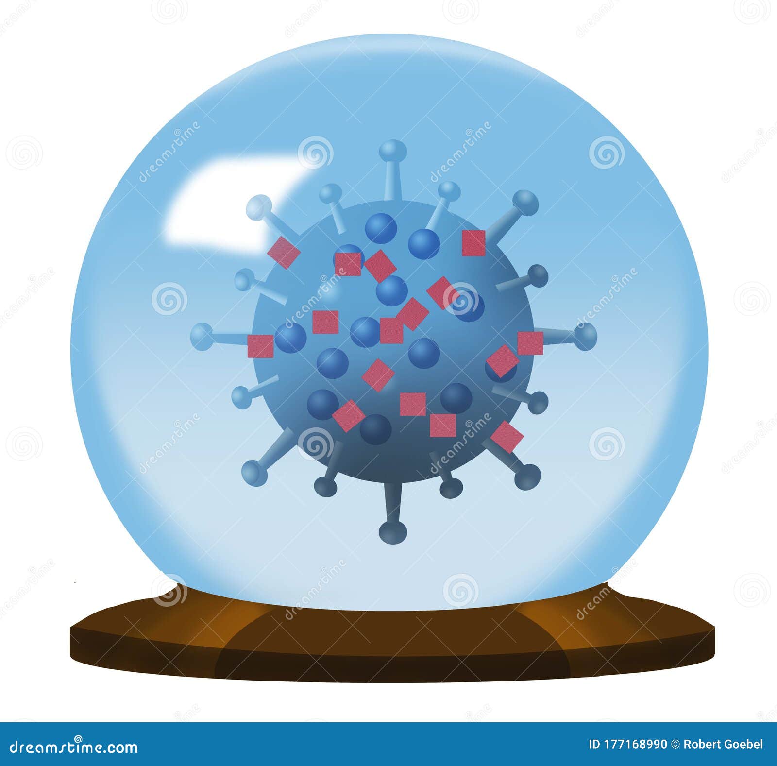 A Corona Virus is Seen Inside a Crystal Ball Stock Illustration ...