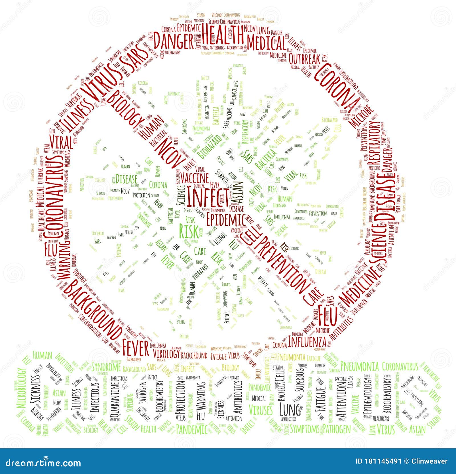 Corona Virus Word Cloud Art Poster Illustration Stock Illustration ...