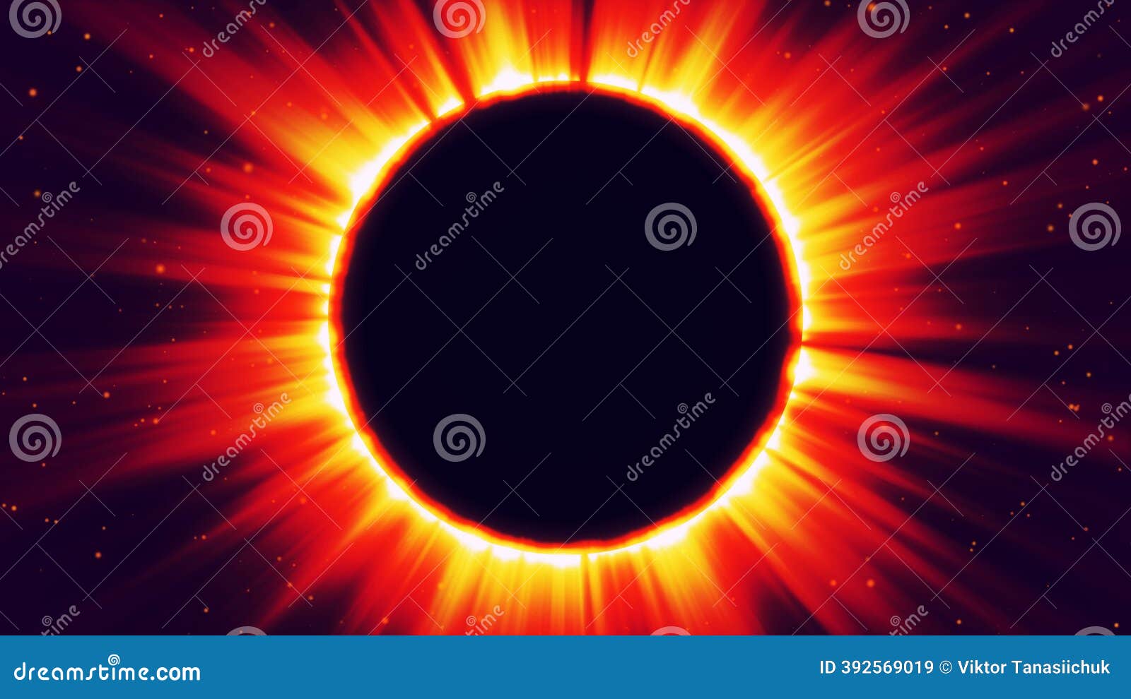 Abstract Total Solar Eclipse Poster - Black Moon Completely Blocking ...