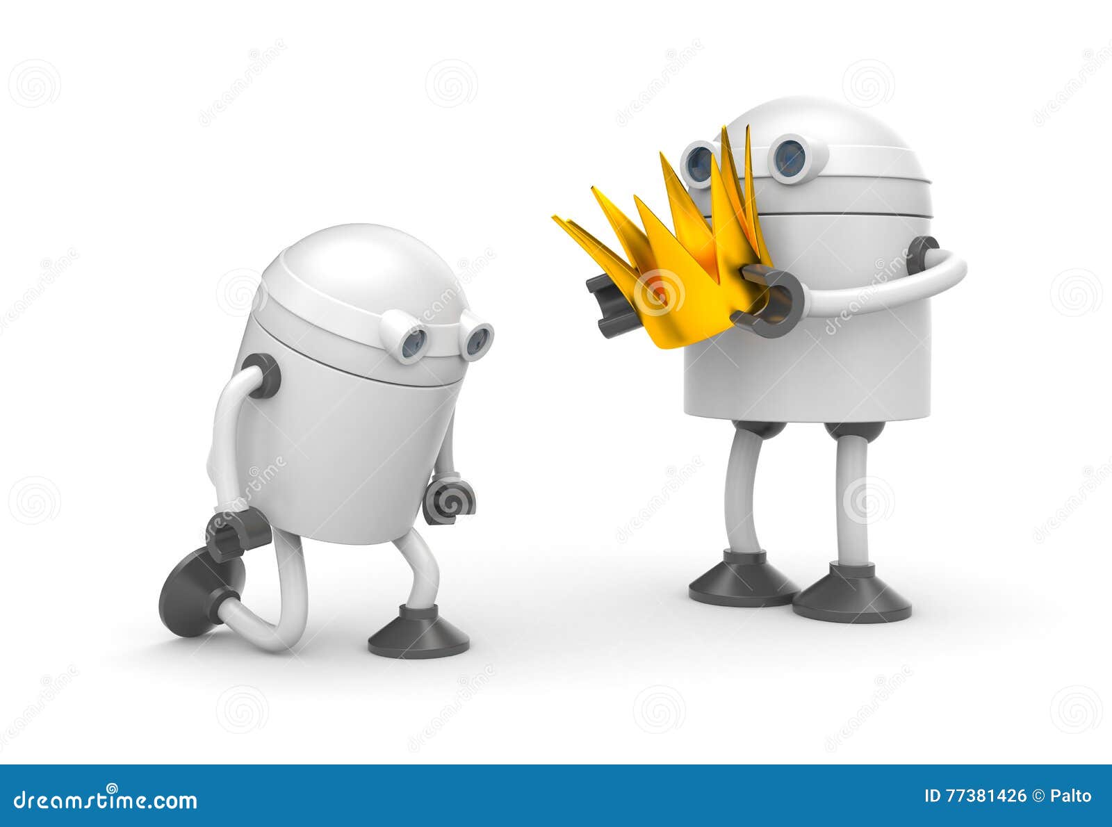 The Coronation. Robot with Crown - King Stock Illustration ...