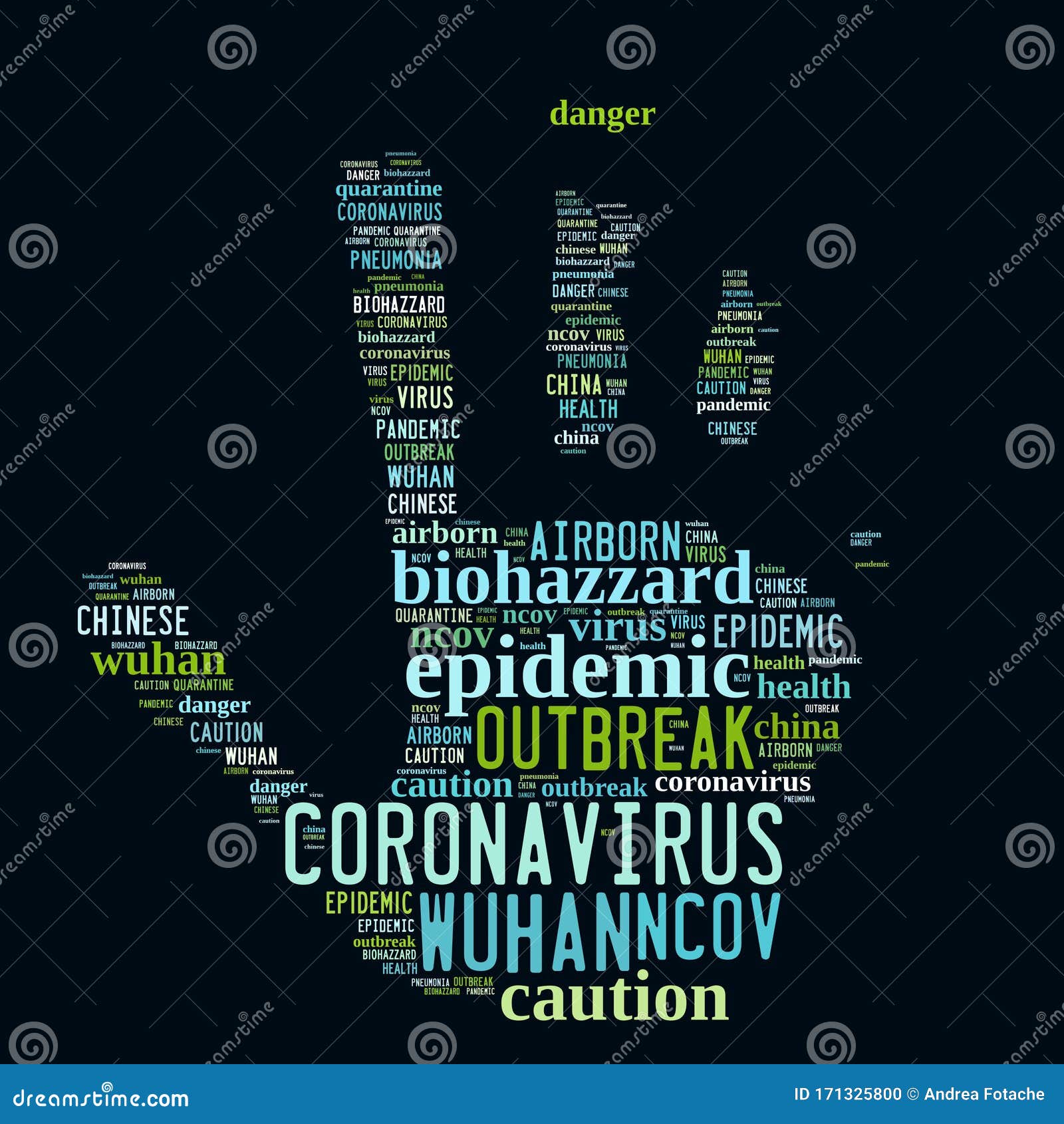 Coronavirus Word Cloud stock illustration. Illustration of danger ...