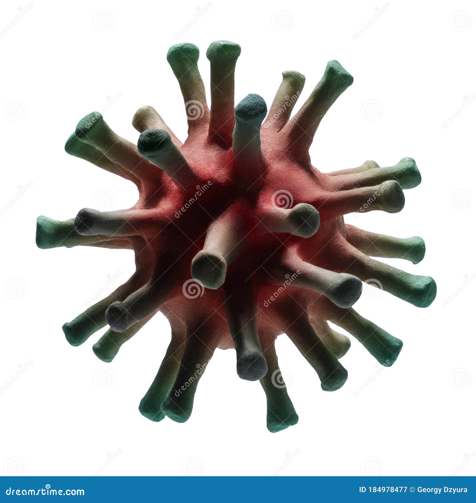 Coronavirus Cell Model Made from a Modeling Clay Isolated on White ...