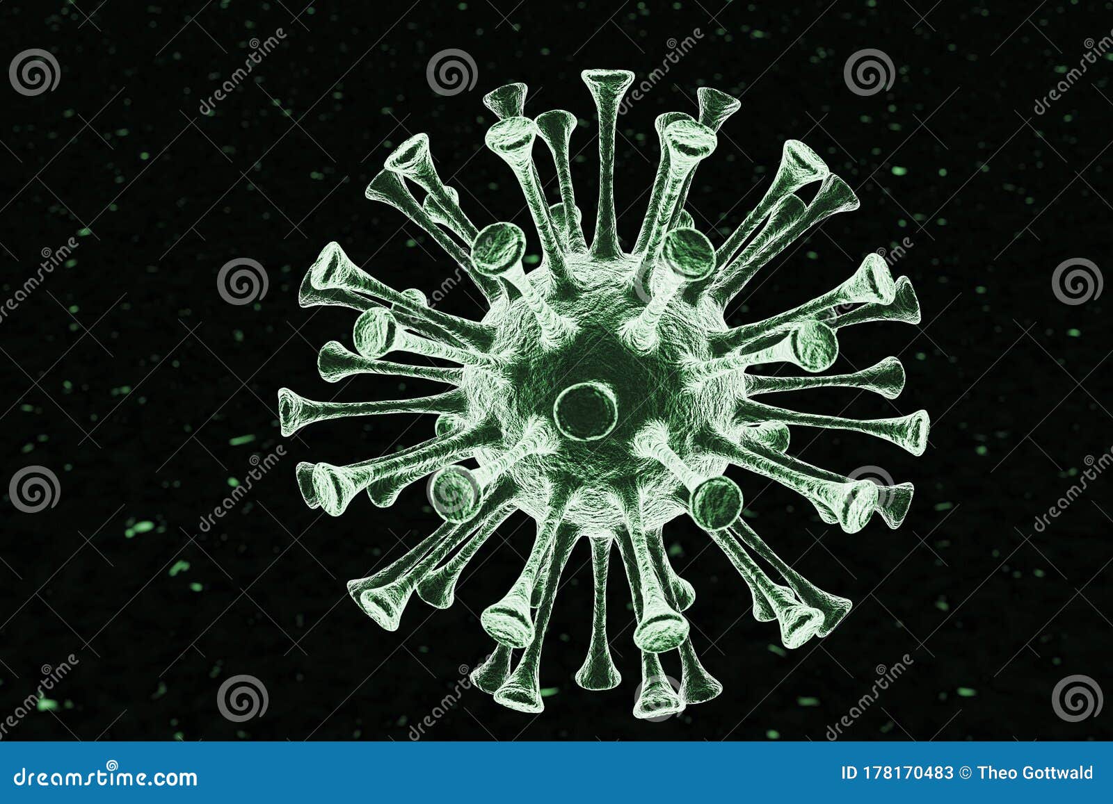 Coronavirus Cell Under Microscope Stock Illustration - Illustration of ...