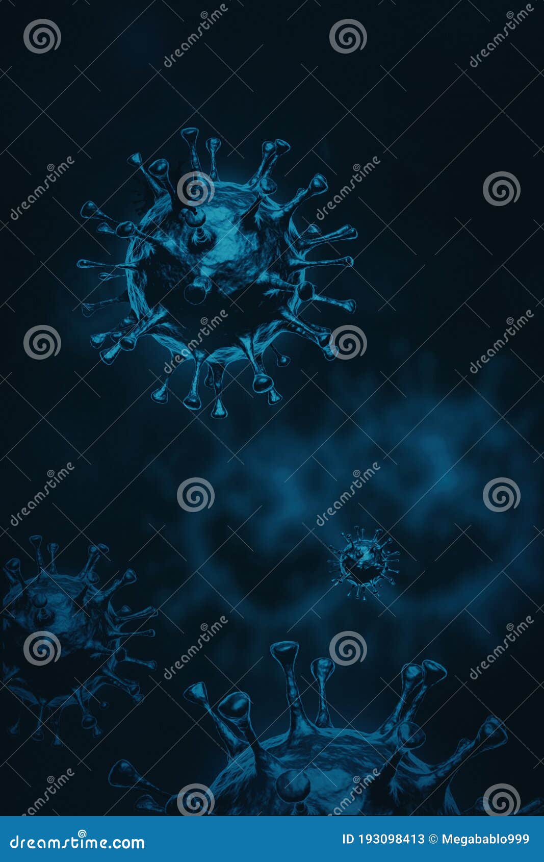 Coronavirus Cells, Bacteria or Germs Microorganism Under Microscope in ...