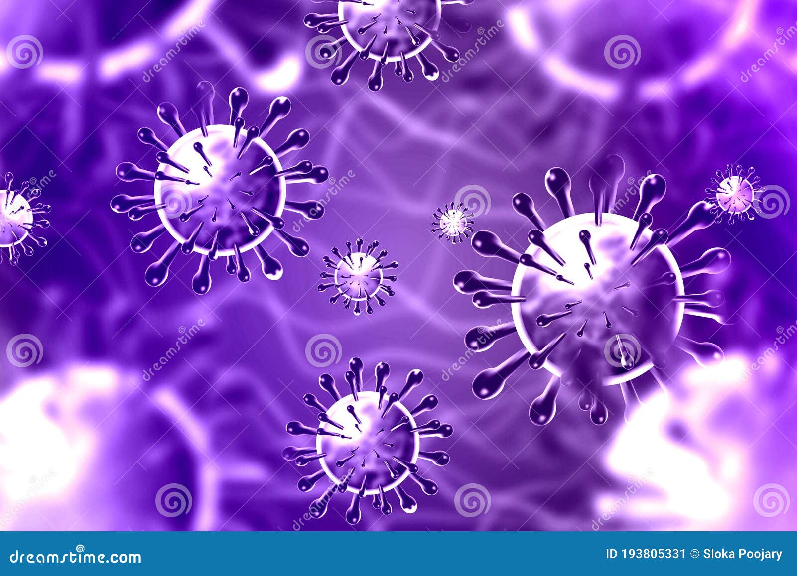 Bright Purple Colored Corona Virus, Banner with Concept of COVID-19 ...
