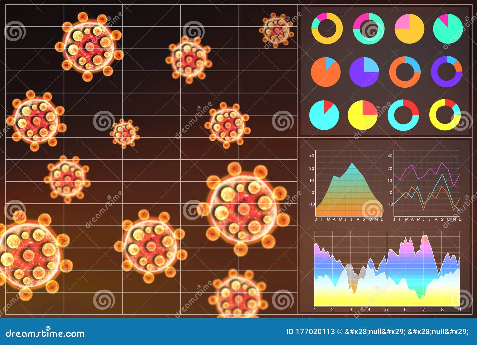 Coronavirus COVIC-19 Graphic with Graph and Chart Laboratory Data Sheet ...